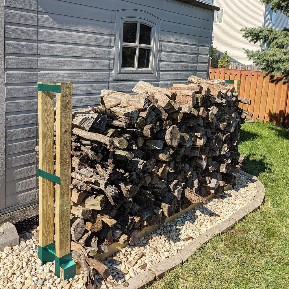 Symple Stuff Outdoor Firewood Log Storage Rack 2X4 Bracket Kit ...