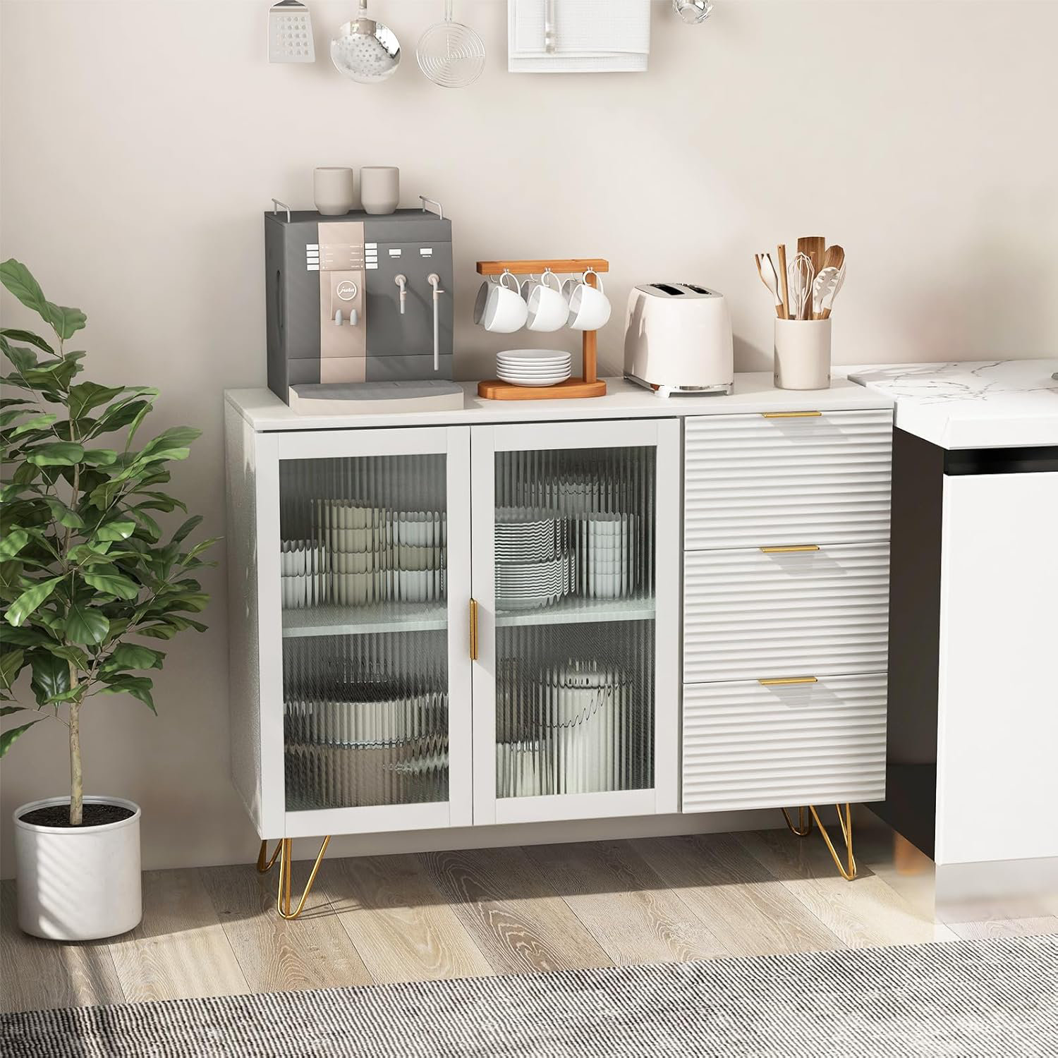 Mercer41 Modern Kitchen Sideboard Cabinet | Wayfair