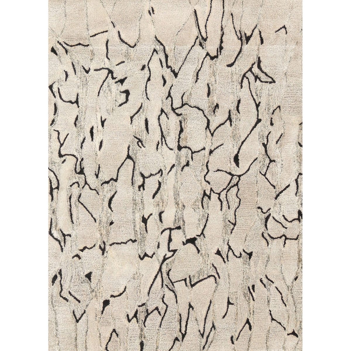 East Urban Home Abstract Beige/Black Area Rug | Wayfair