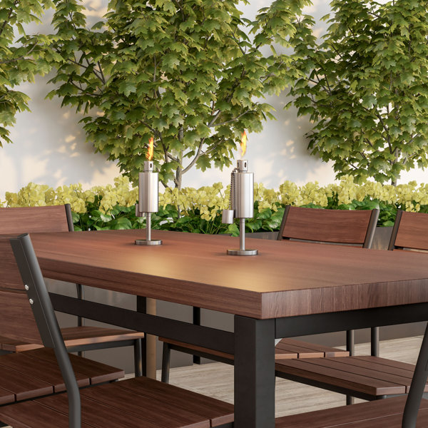 Pure Garden Table Torch Lamp - 10.5-Inch Stainless-Steel Fuel Canister ...