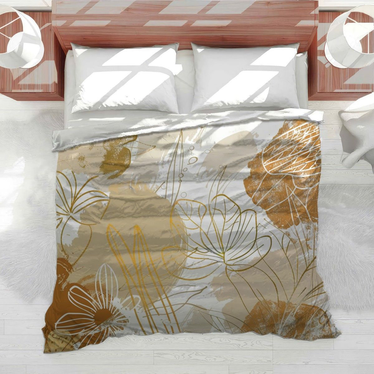 VisionDecor Foliage elements Bedding Cool pattern Comforter Earthy ...