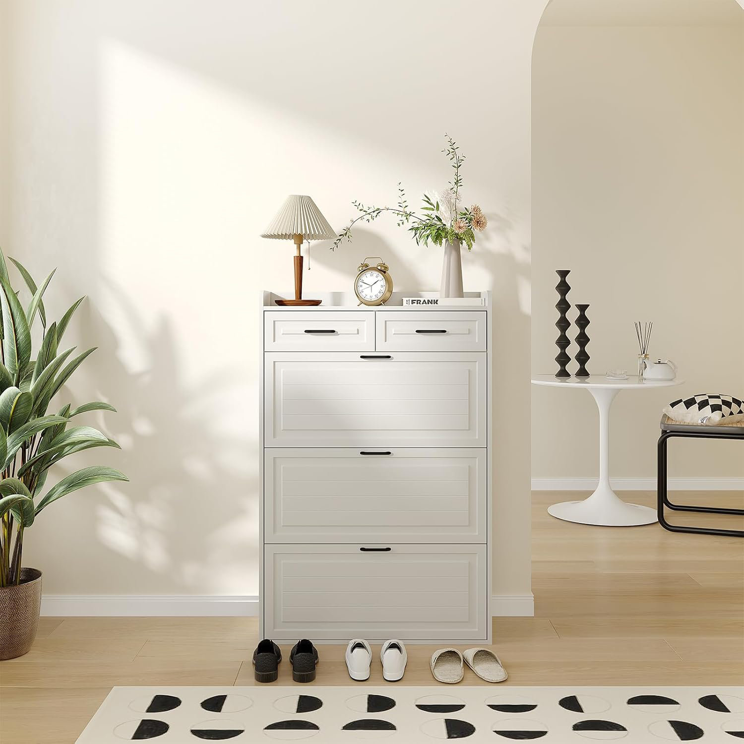 Lark Manor CuisinSmart Shoe Cabinet with 3 Flip Drawers and 2 Storage ...