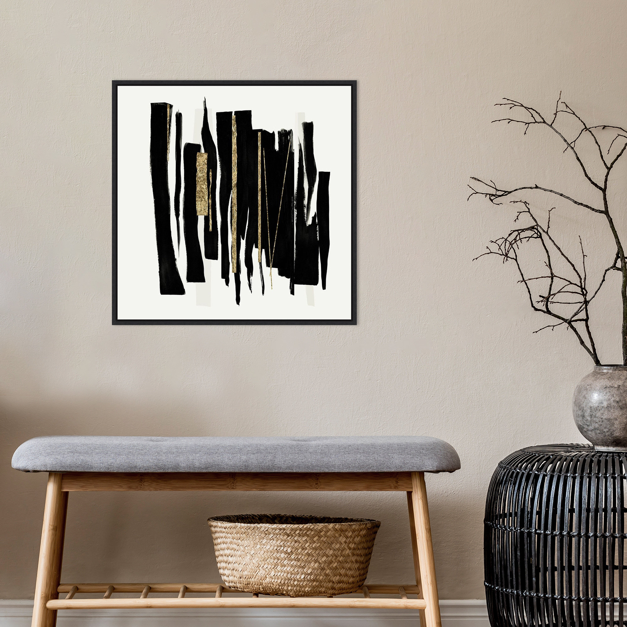 Ivy Bronx Ethereal Streaks by PI Studio - Floater Frame Painting on ...