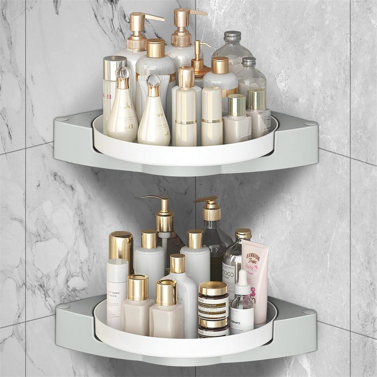 Belfry Bathroom 2-Piece Corner Shower Shelf, 360° Rotating Bathroom ...