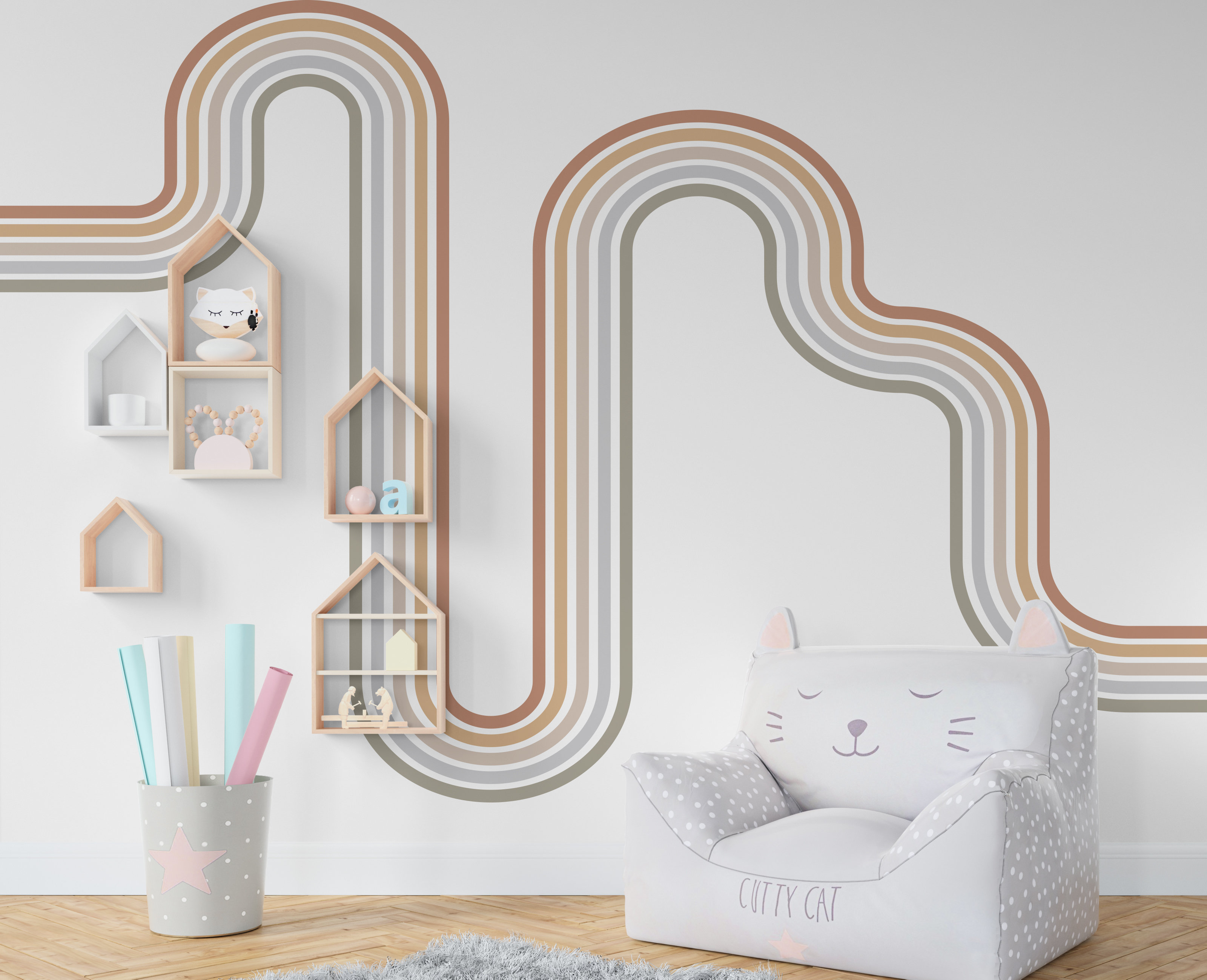 Isabelle & Max™ Rainbow Stripe Wall Decal Stripe Vinyl Sticker Nursery ...