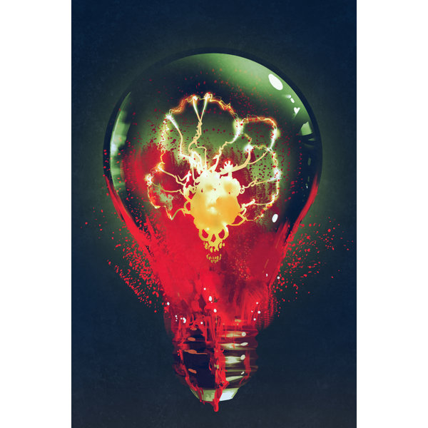 Ebern Designs Pika Skull Glowing Inside On Canvas by Grandfailure ...