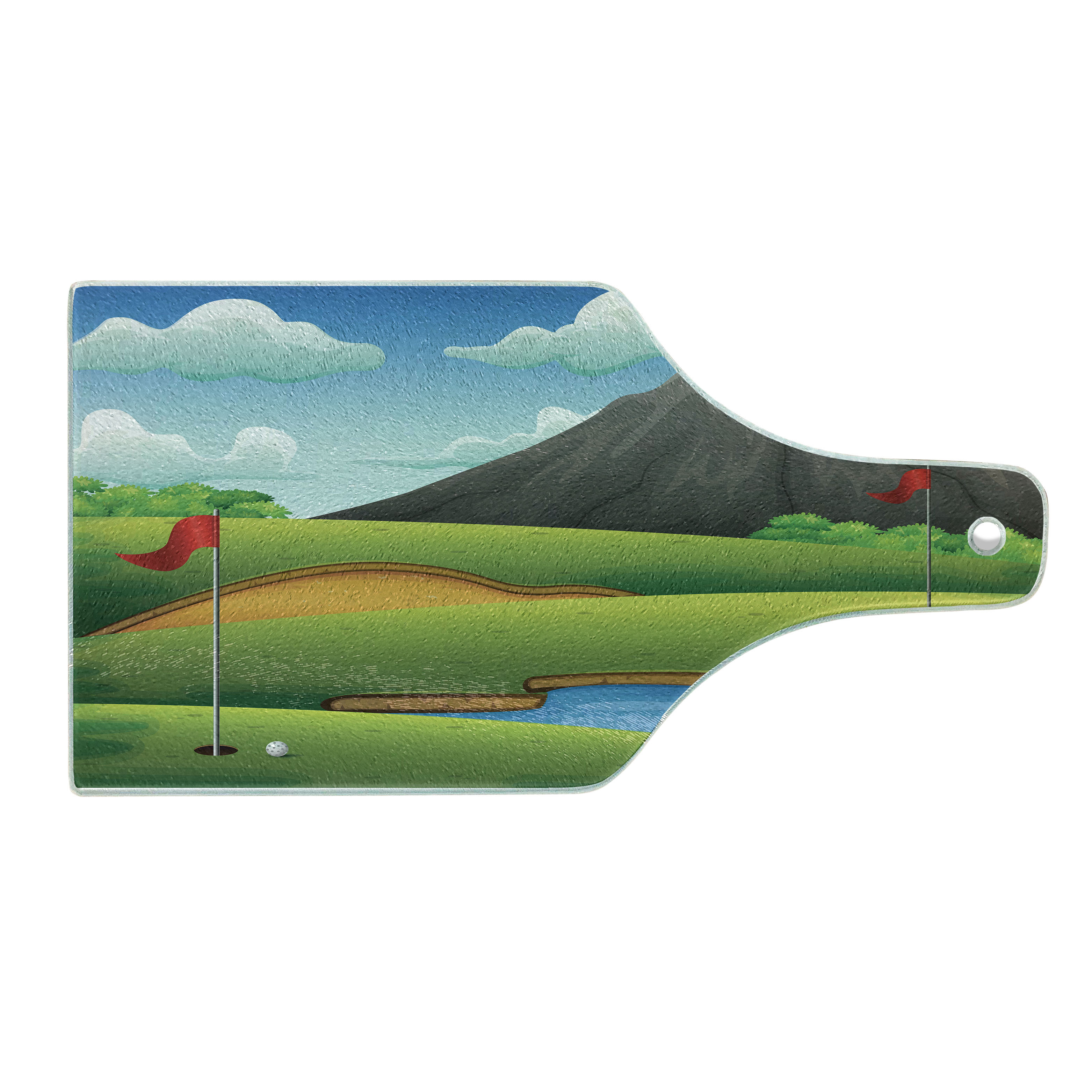 East Urban Home Glass Golf Course Scene Cutting Board | Wayfair