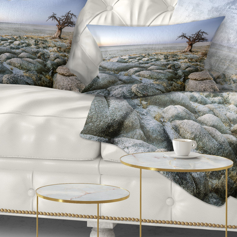 Design Art Baobab Tree on Rocky Terrain - Landscape Printed Throw ...