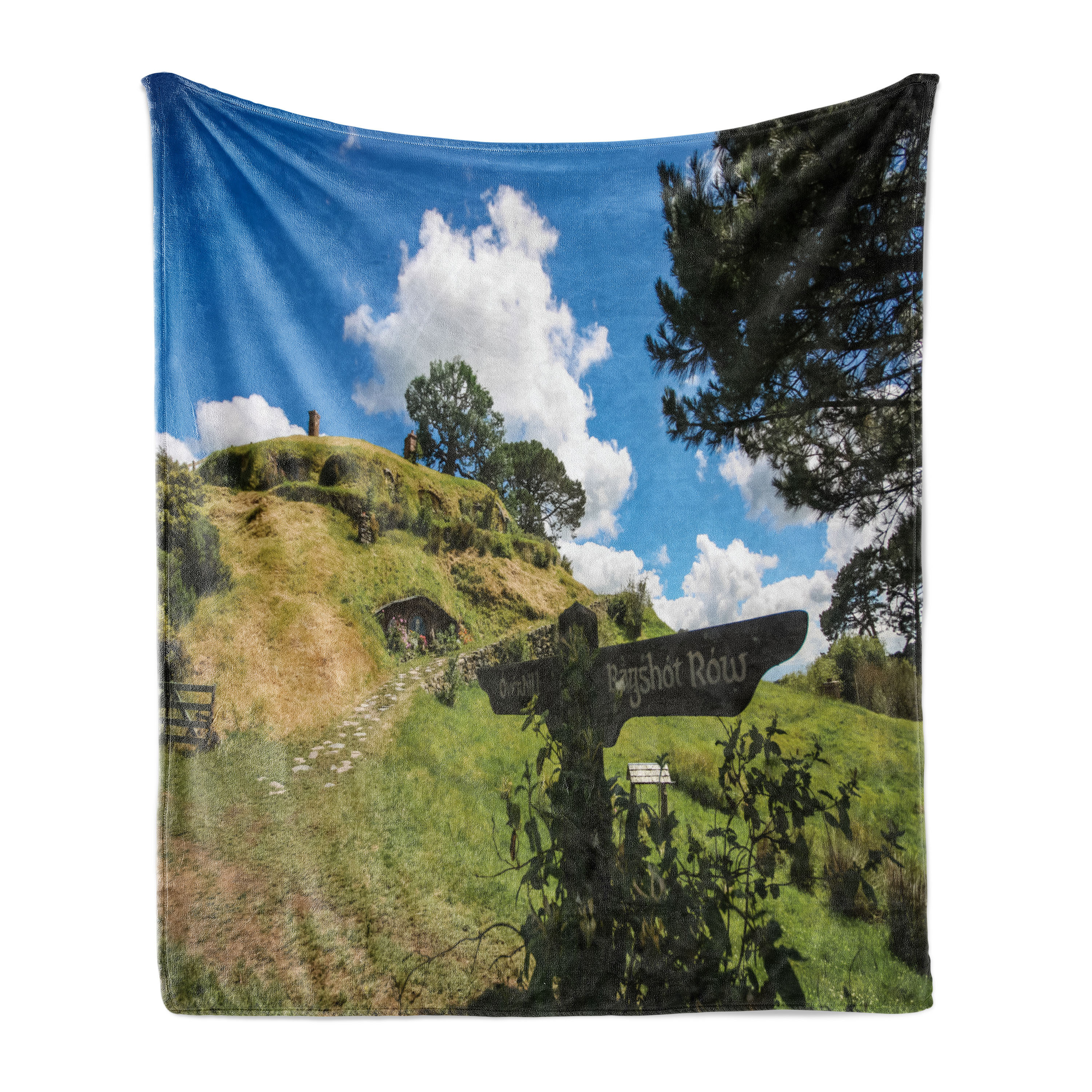 Ambesonne Hobbits Fleece Throw Blanket Overhill Hobbit Village | Wayfair
