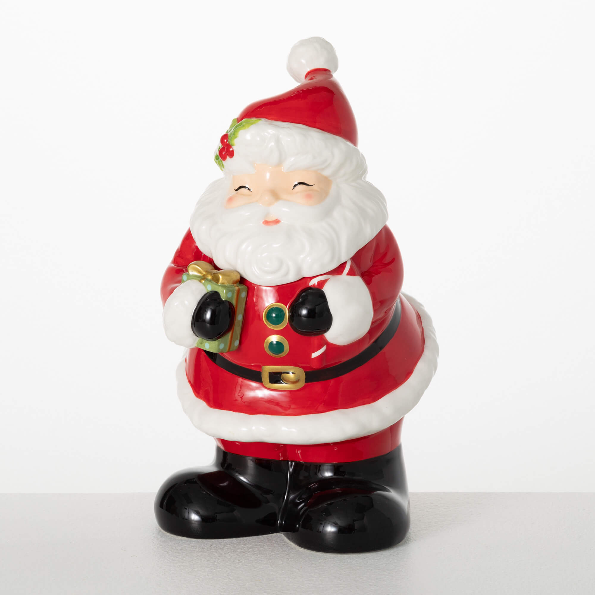 Clover Lane 13" Christmas Whimsical Santa Cookie Jar | Wayfair