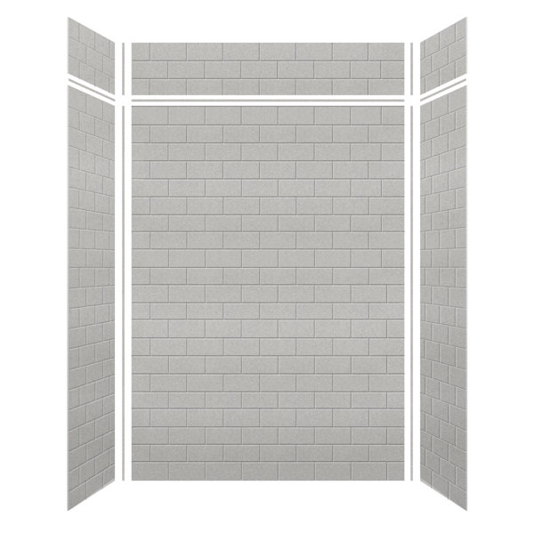 Transolid Ensemble de mur de douche 6 pièces avec rallonge 60 po x 36 ...