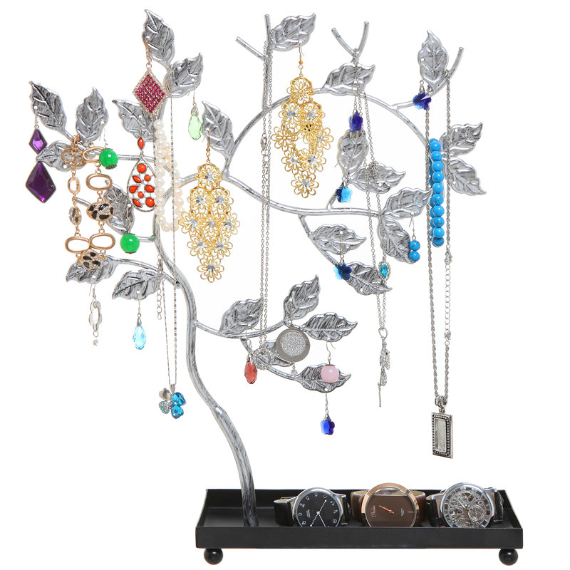 Red Barrel Studio® Amalbergas Metal Jewelry Tree Stand Tray | Wayfair