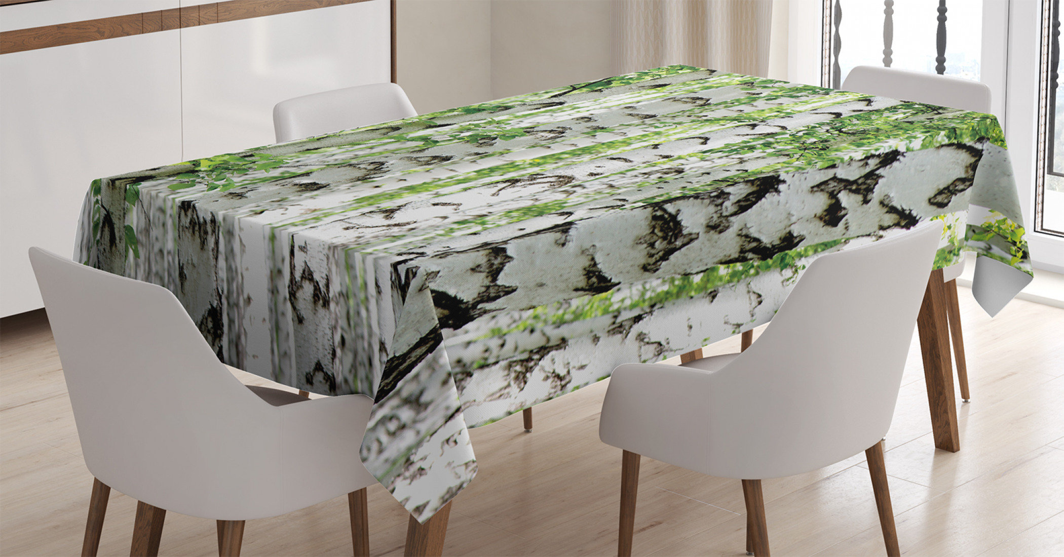 East Urban Home Woodland Tablecloth, Birch Trees In The Forest ...