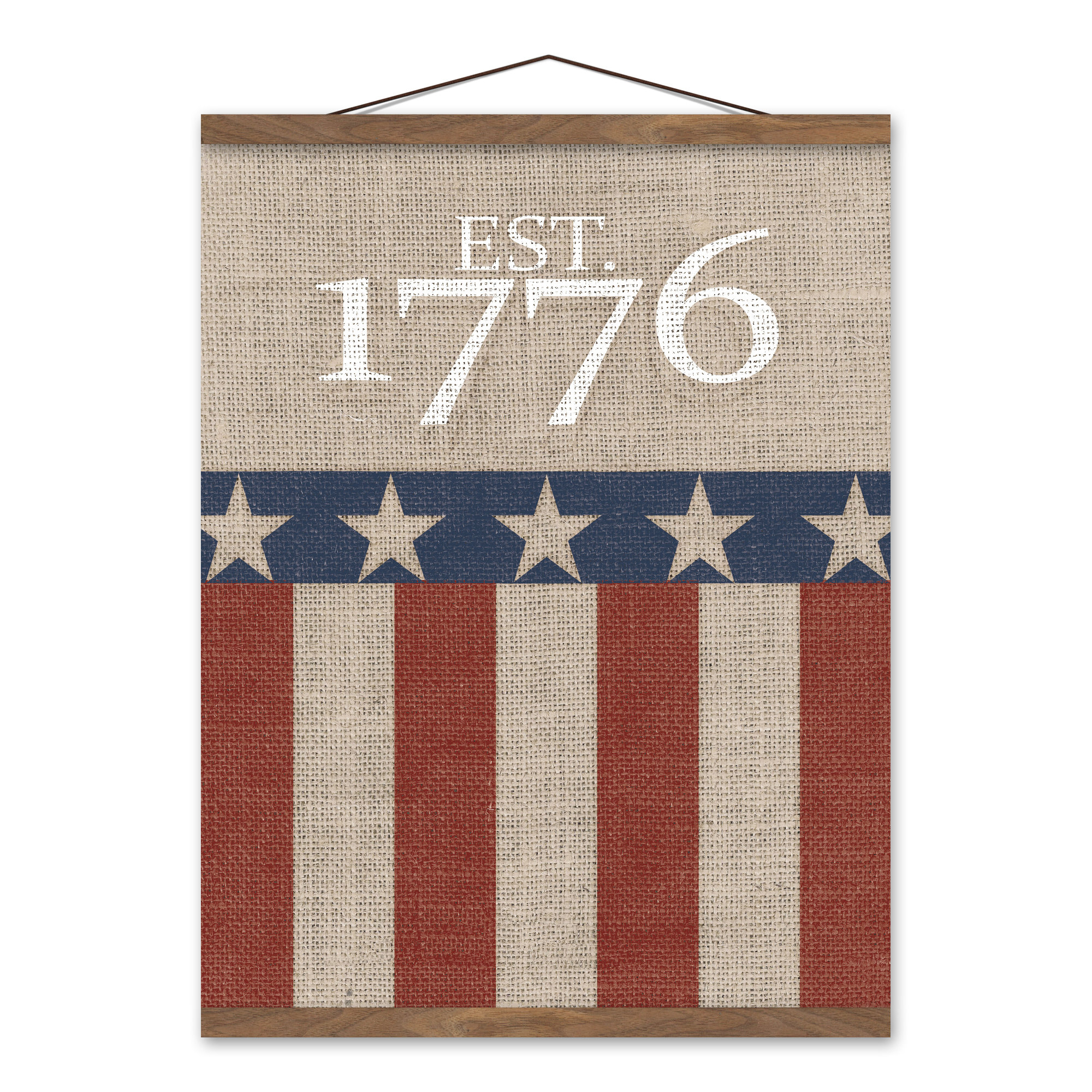 The Holiday Aisle® Est. 1776 Hanging Print On Canvas | Wayfair