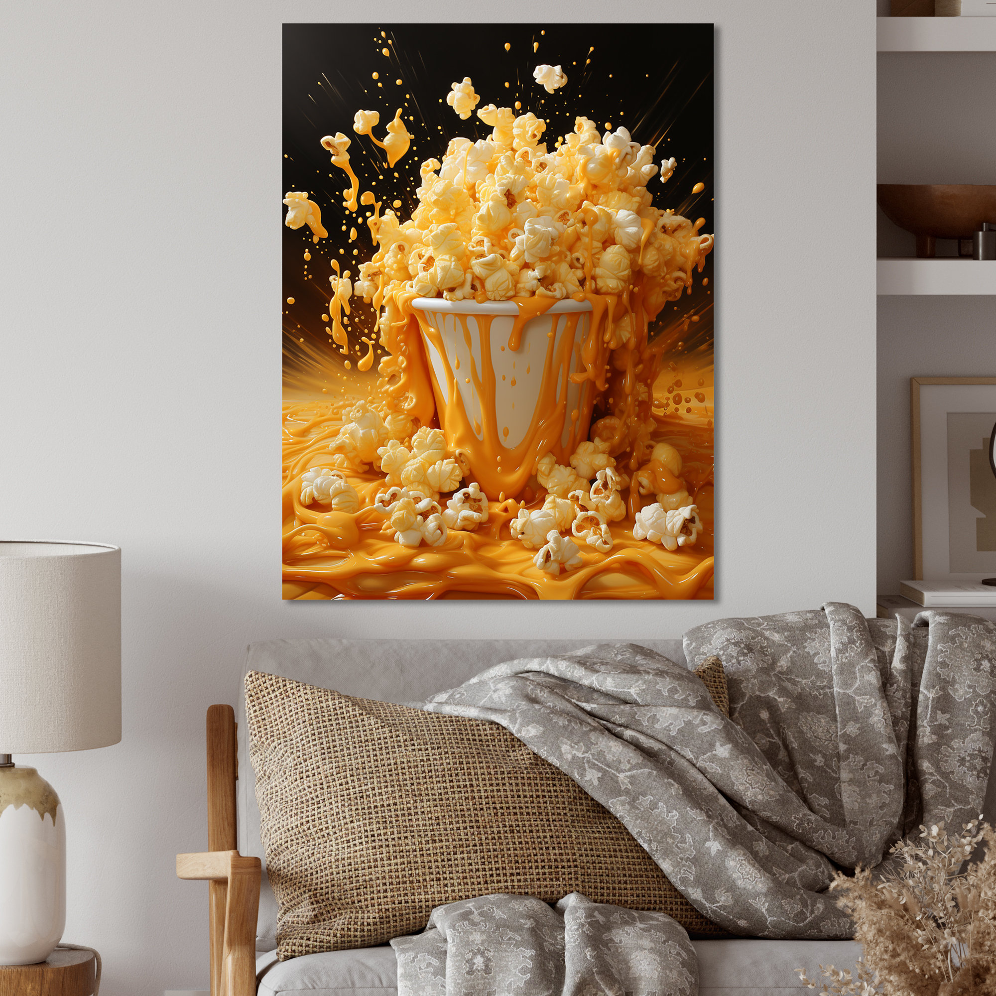 Lark Manor Yellow Buttered Popcorn Symphony - Popcorn Metal Wall Art ...