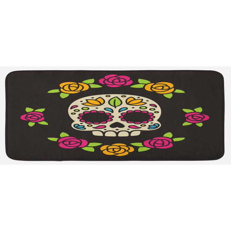 East Urban Home Sugar Skull Kitchen Mat | Wayfair