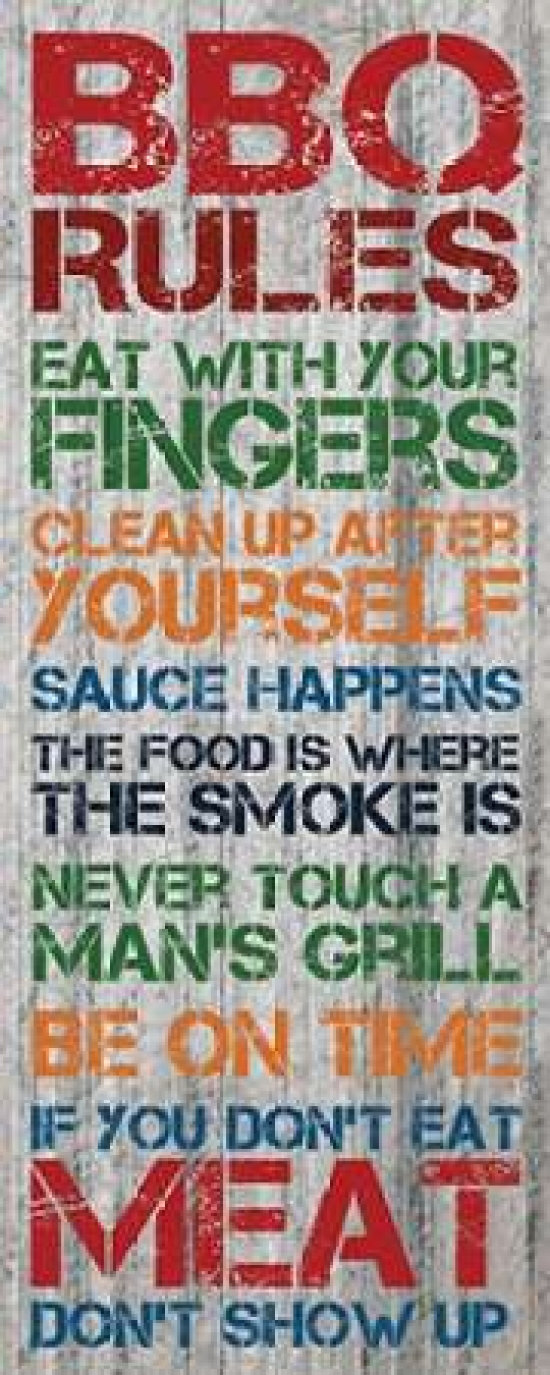 Trinx BBQ Rules 3 Poster Print By Lauren Gibbons (10 X 24) # GLPL038A2 ...