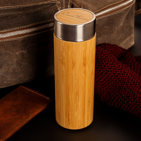 zarify Signature Design Personalized Bamboo Thermos Flask With Tea ...