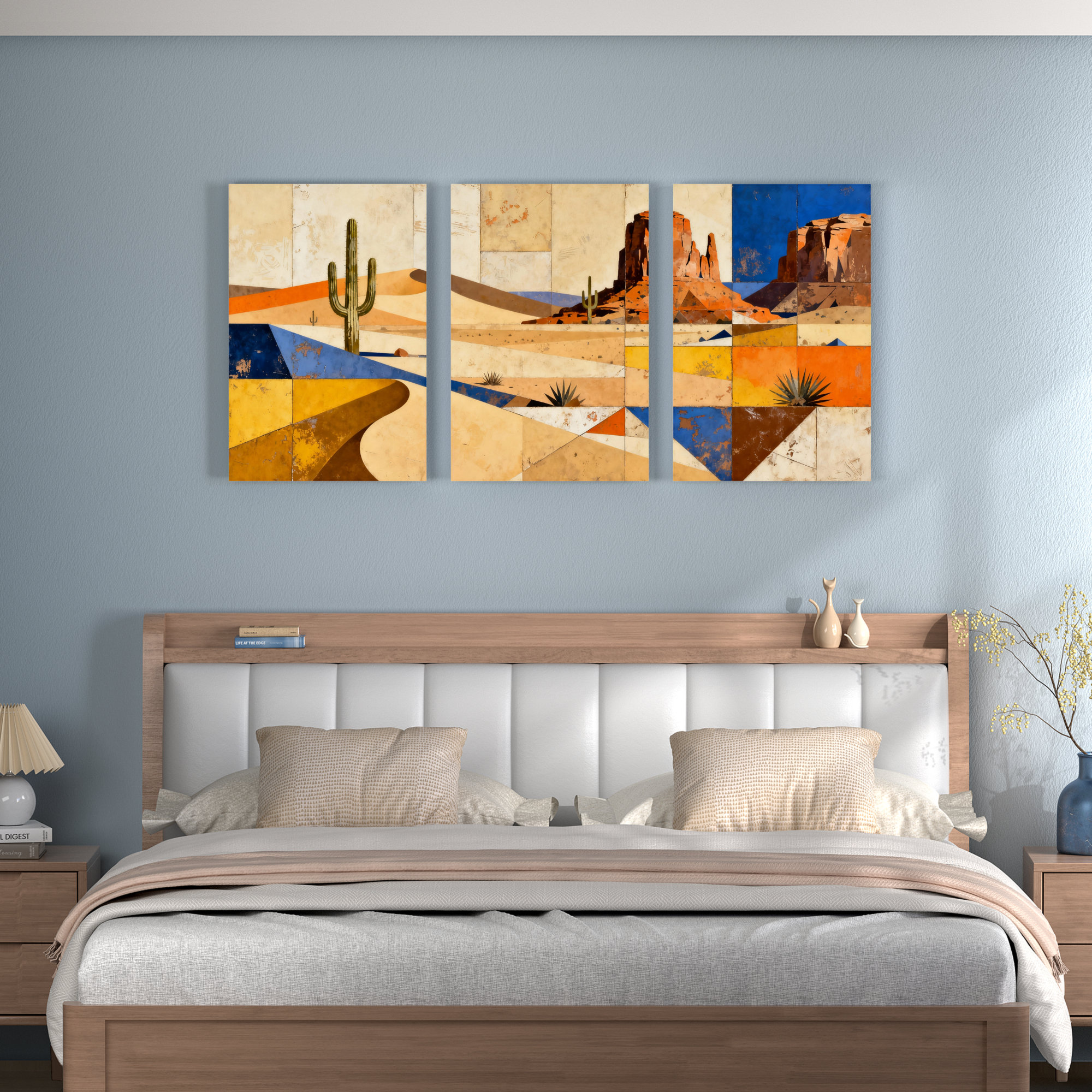 Latitude Run® Desert Landscape with Cactus and Rock Formations Canvas ...