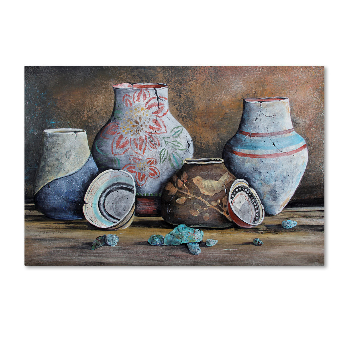 World Menagerie 'Clay Pottery Still Life 3' Print on Wrapped Canvas ...