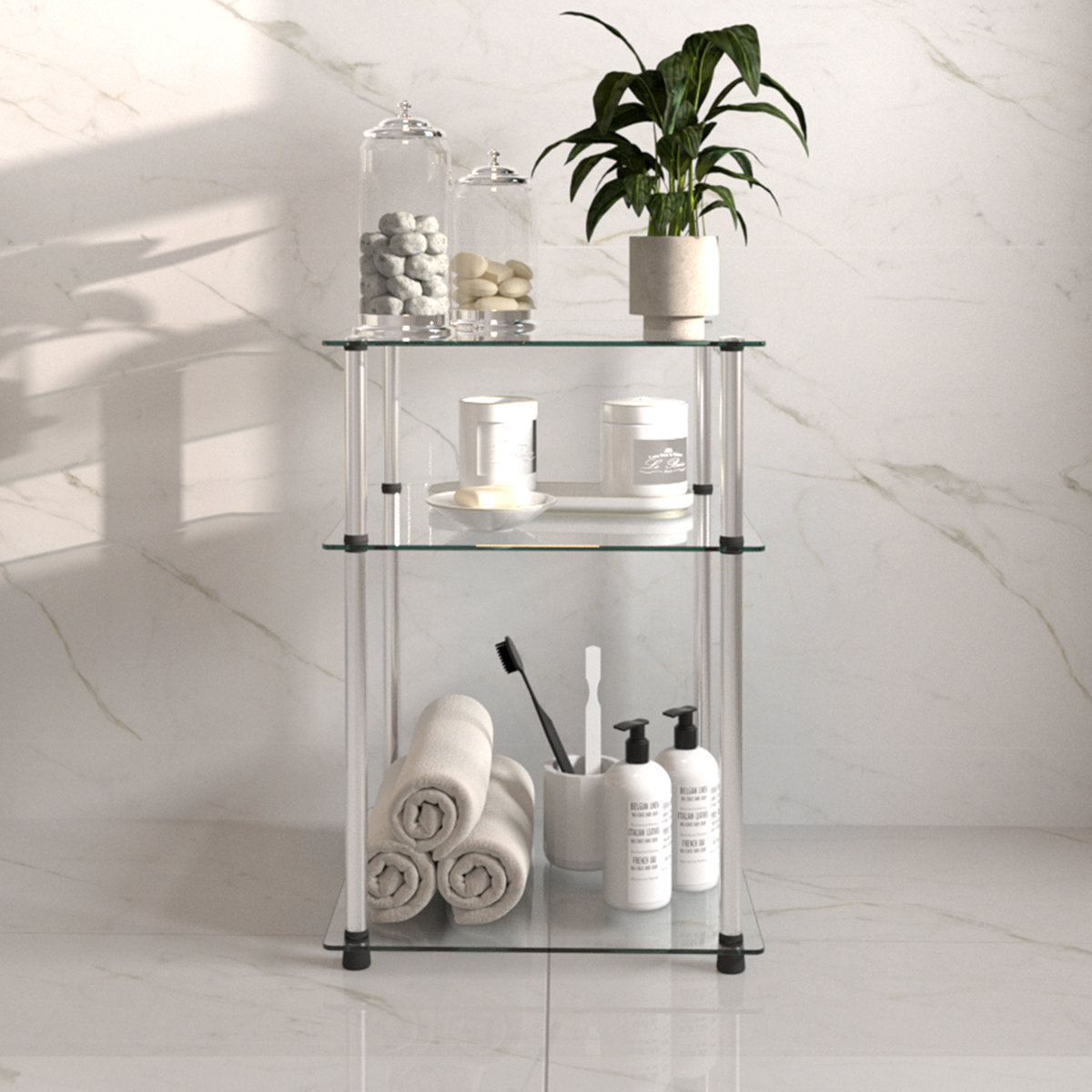 Wrought Studio™ Markeyta Three-Tier Glass Minimalist And Practical ...