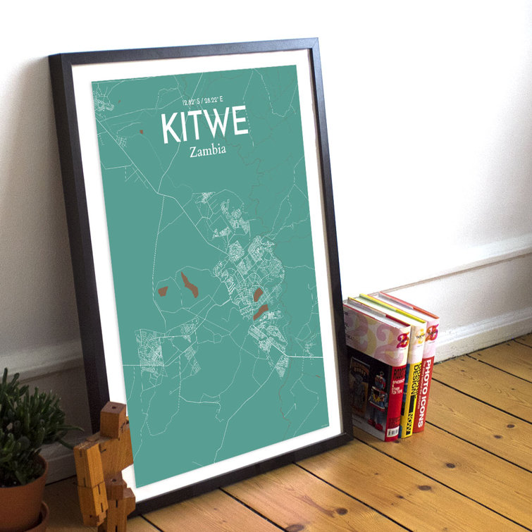 East Urban Home Kitwe City Map - No Frame Print | Wayfair.co.uk