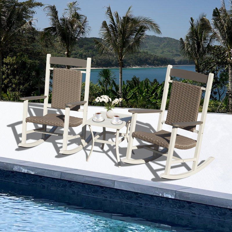 Winston Porter 3-Piece Porch Rocking Chair Set | Wayfair