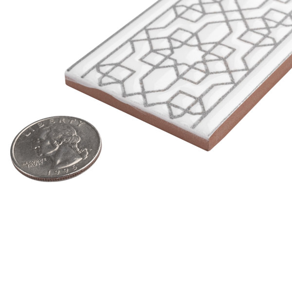 Merola Tile Sevillano 8" x 2" Ceramic Listello Tile Trim in White ...