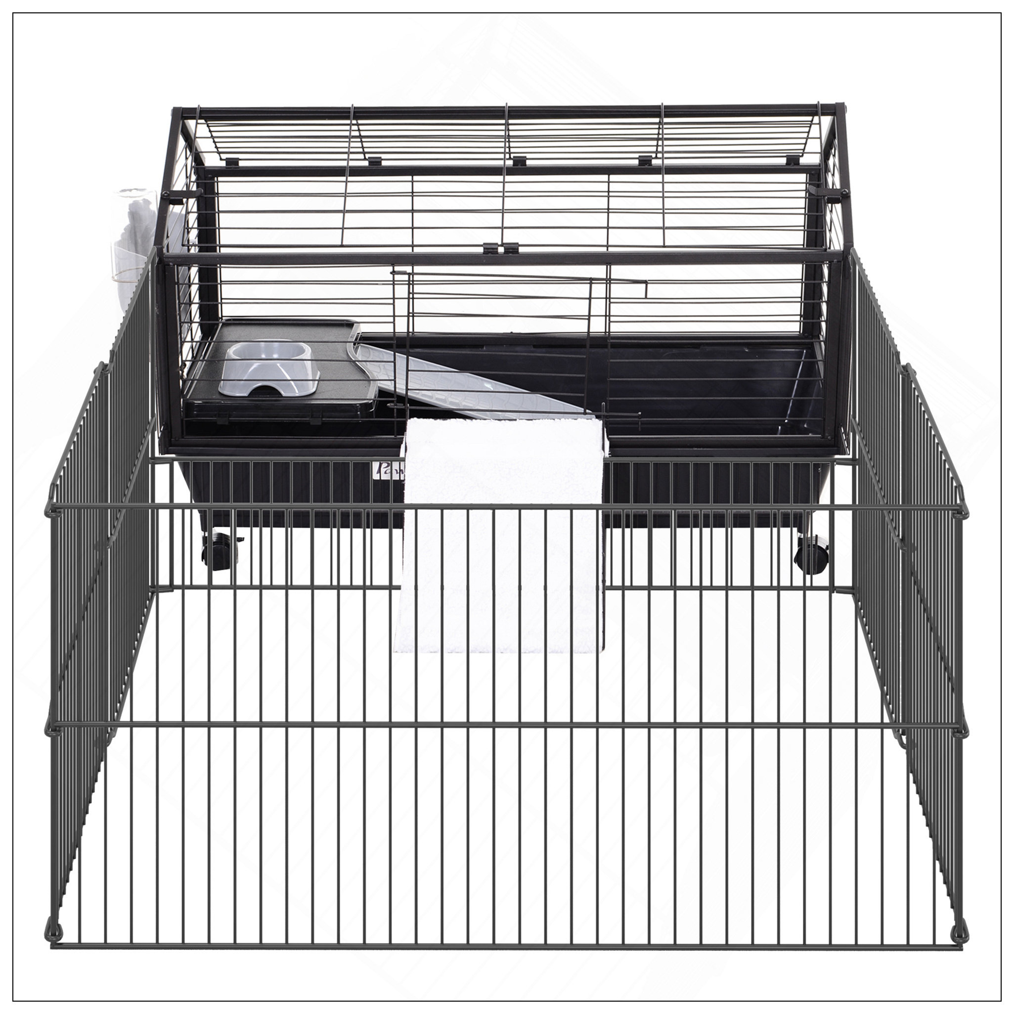 REDmintss Small Animal Playpen Cage With Rolling Caster And Water ...