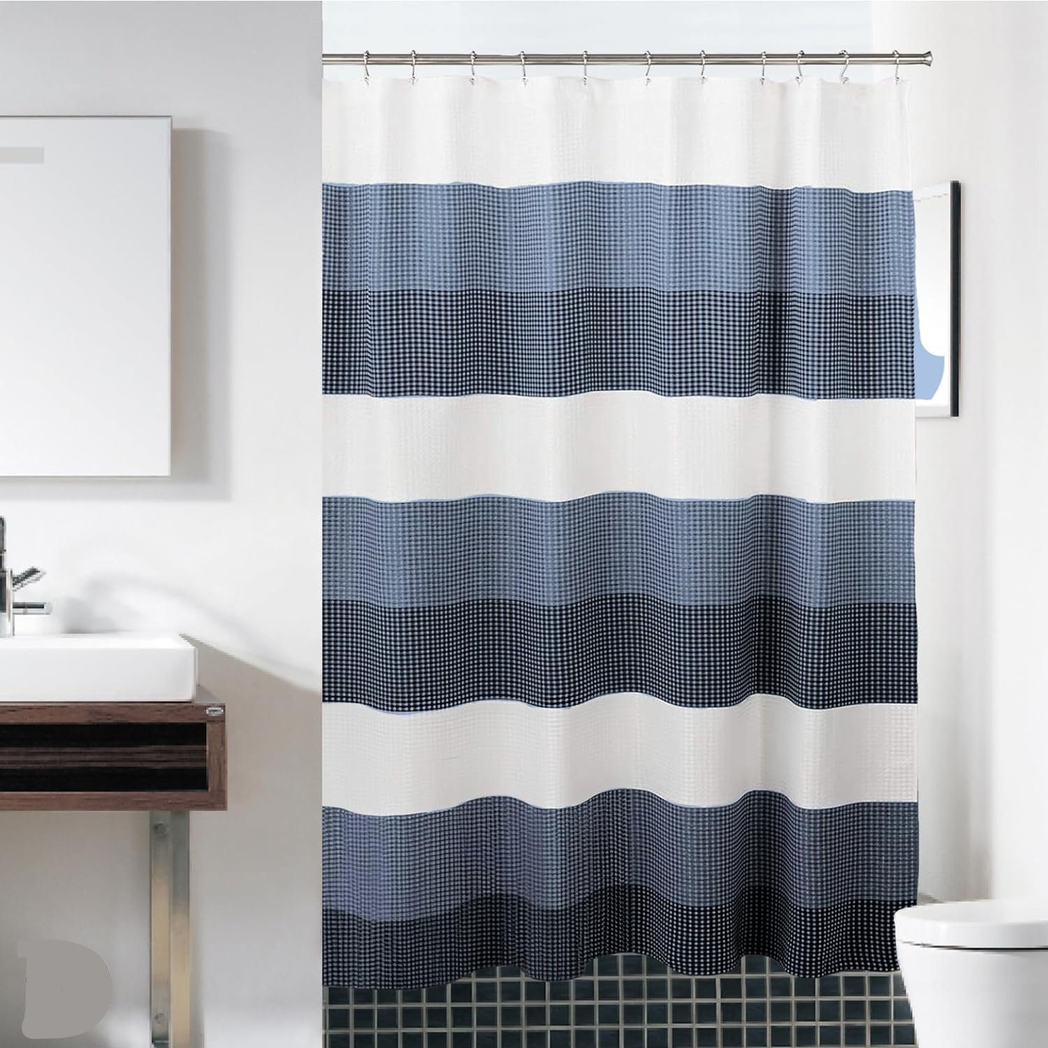Longshore Tides Arminta Waffle Weave Waterproof Shower Curtains for ...
