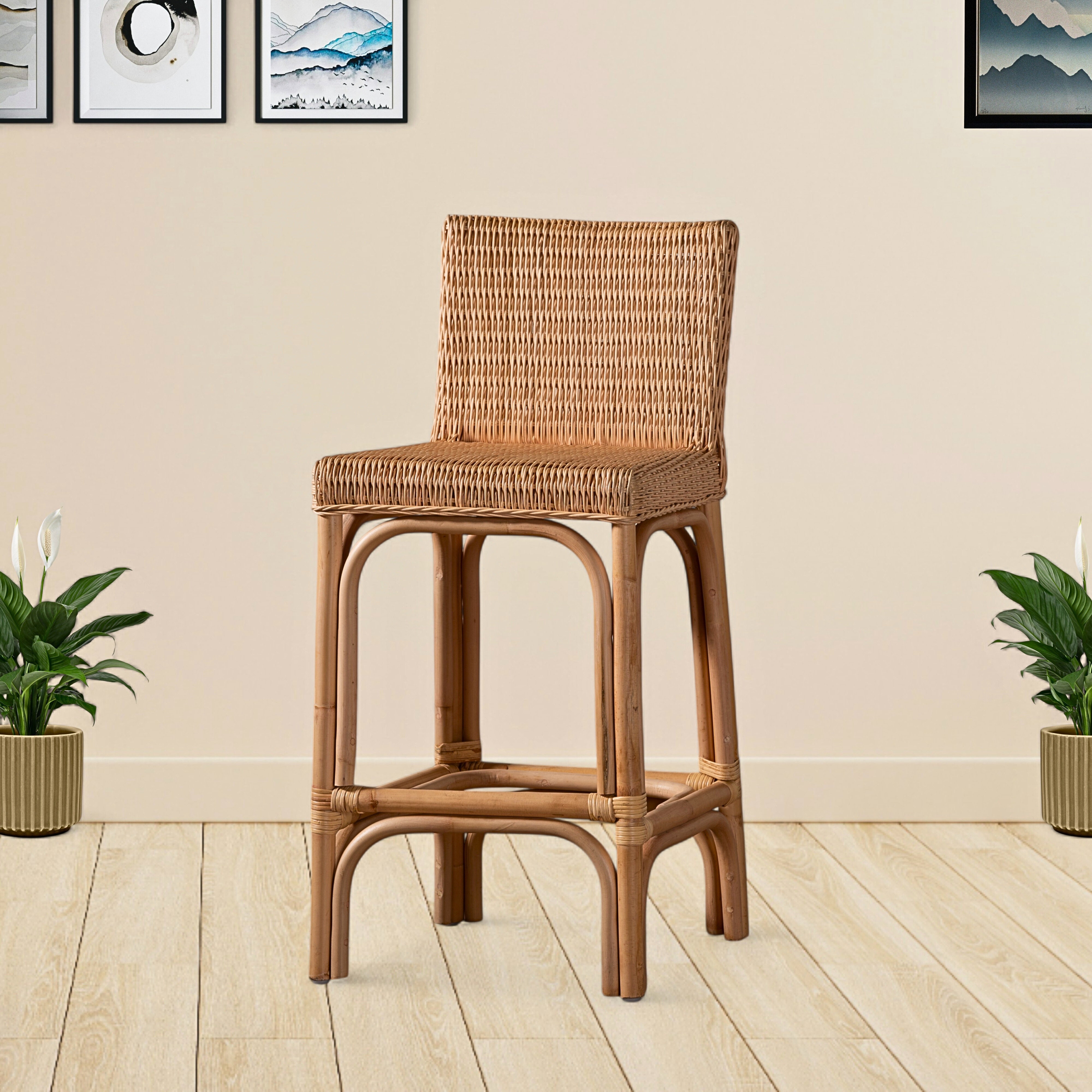 Bay Isle Home™ Nova Stool - A modern and contemporary rattan counter ...