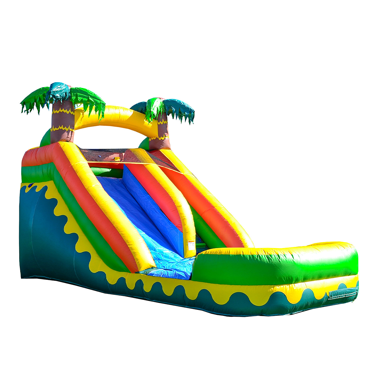 JumpOrange Tropical 10.5' x 21.5' Inflatable Water Slide with Air ...