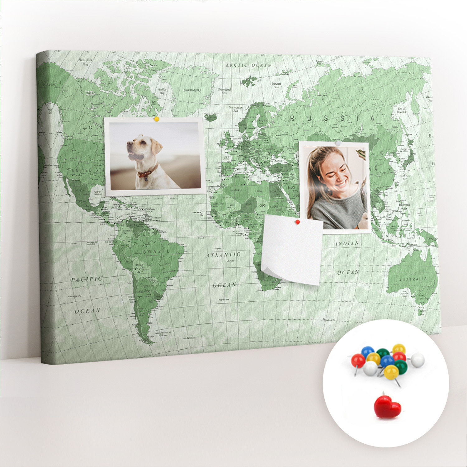 East Urban Home Annaline Mapa Swiata Wall Mounted Cork Board | Wayfair ...