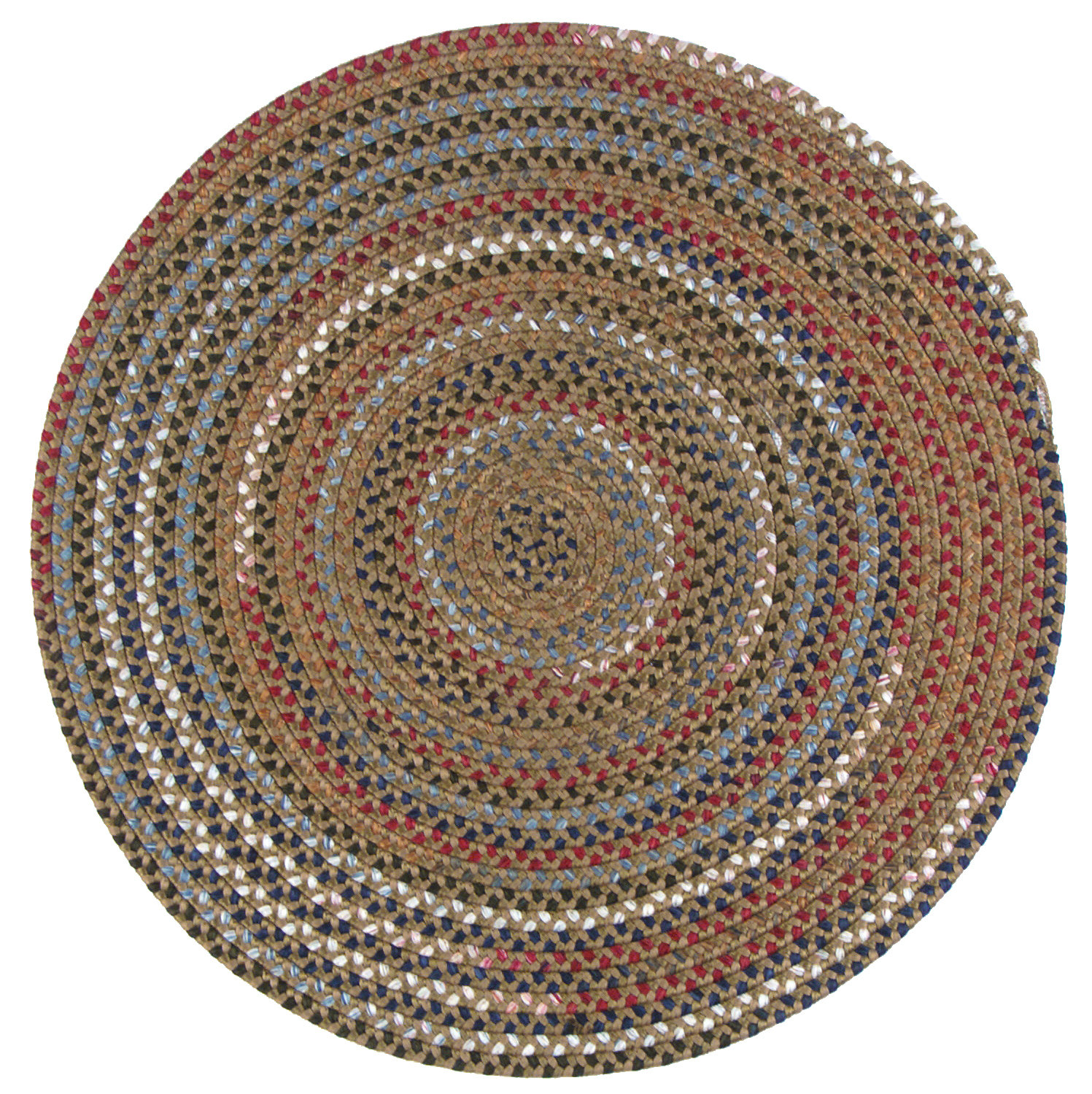 August Grove® Doliya Round Braided Area Rug in Brown/Red | Wayfair