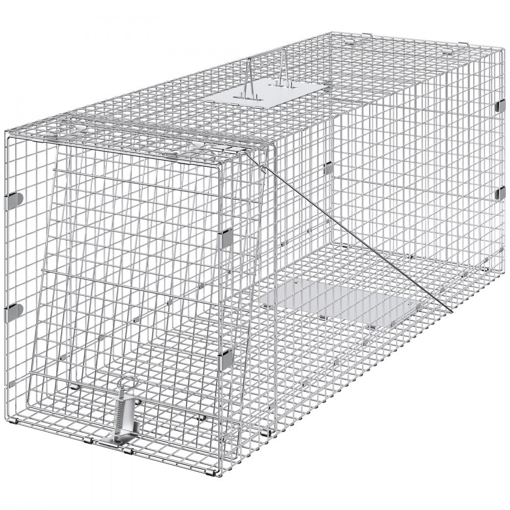 Williston Forge Live Animal Cage Trap, 42" x 16" x 18" Humane Cat Trap ...