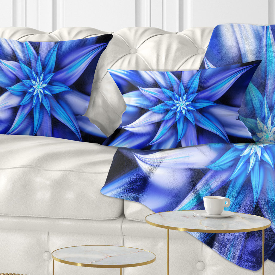 Design Art Dancing Flower Petals - Floral Printed Throw Pillow ...