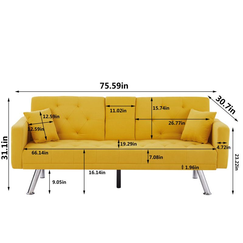 Latitude Run® 76'' Upholstered Sleeper Sofa & Reviews | Wayfair
