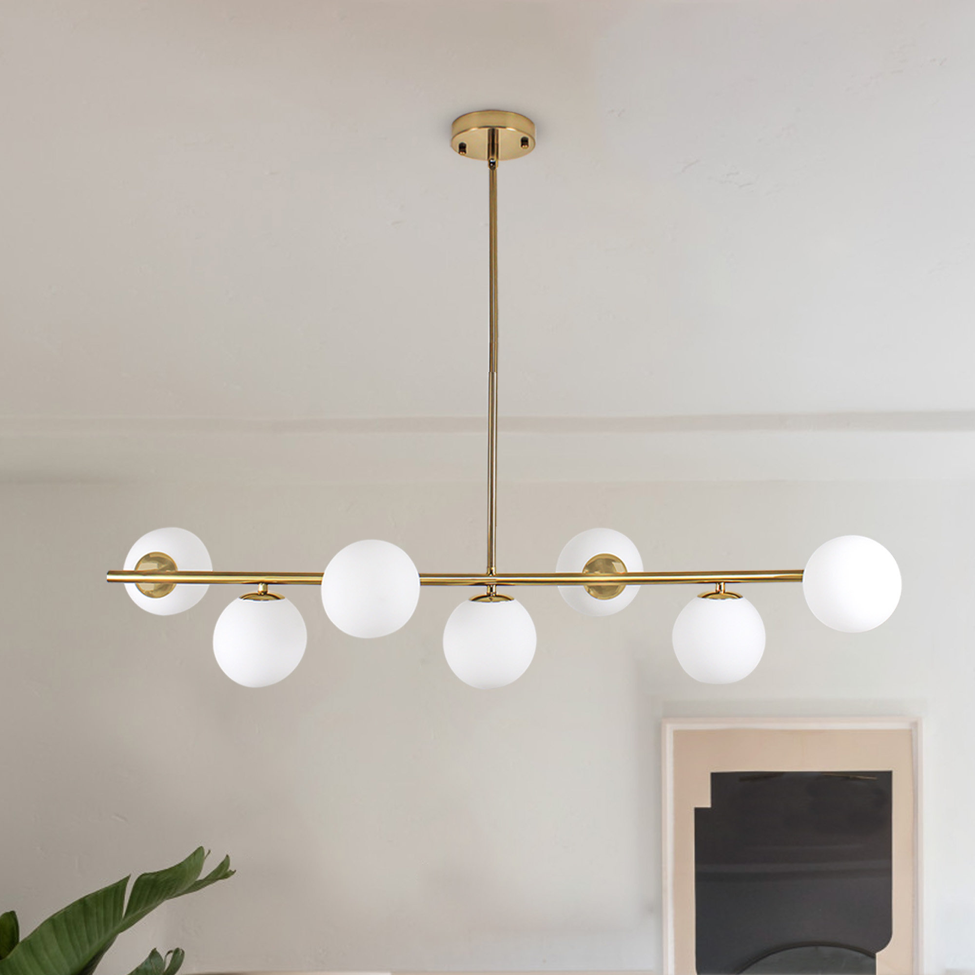 Mercer41 Kason Modern 7-Lights linear globe chandelier - Wayfair Canada