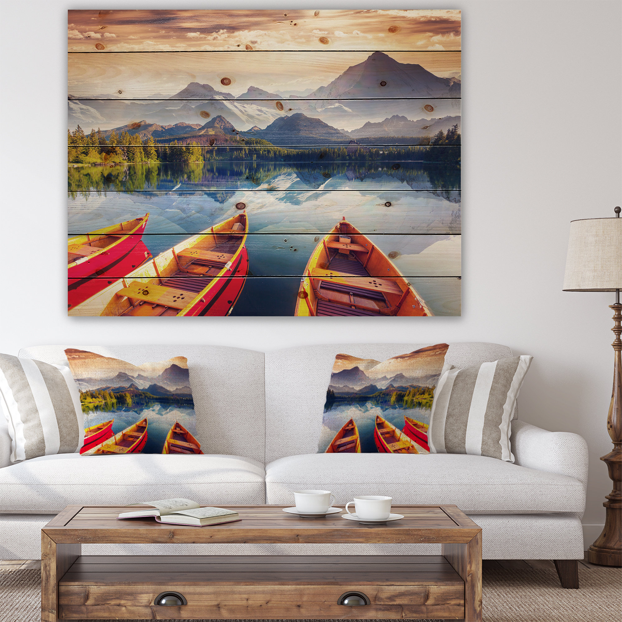 Millwood Pines Boats Heading To Lake - Lake House Wood Wall Art Décor ...