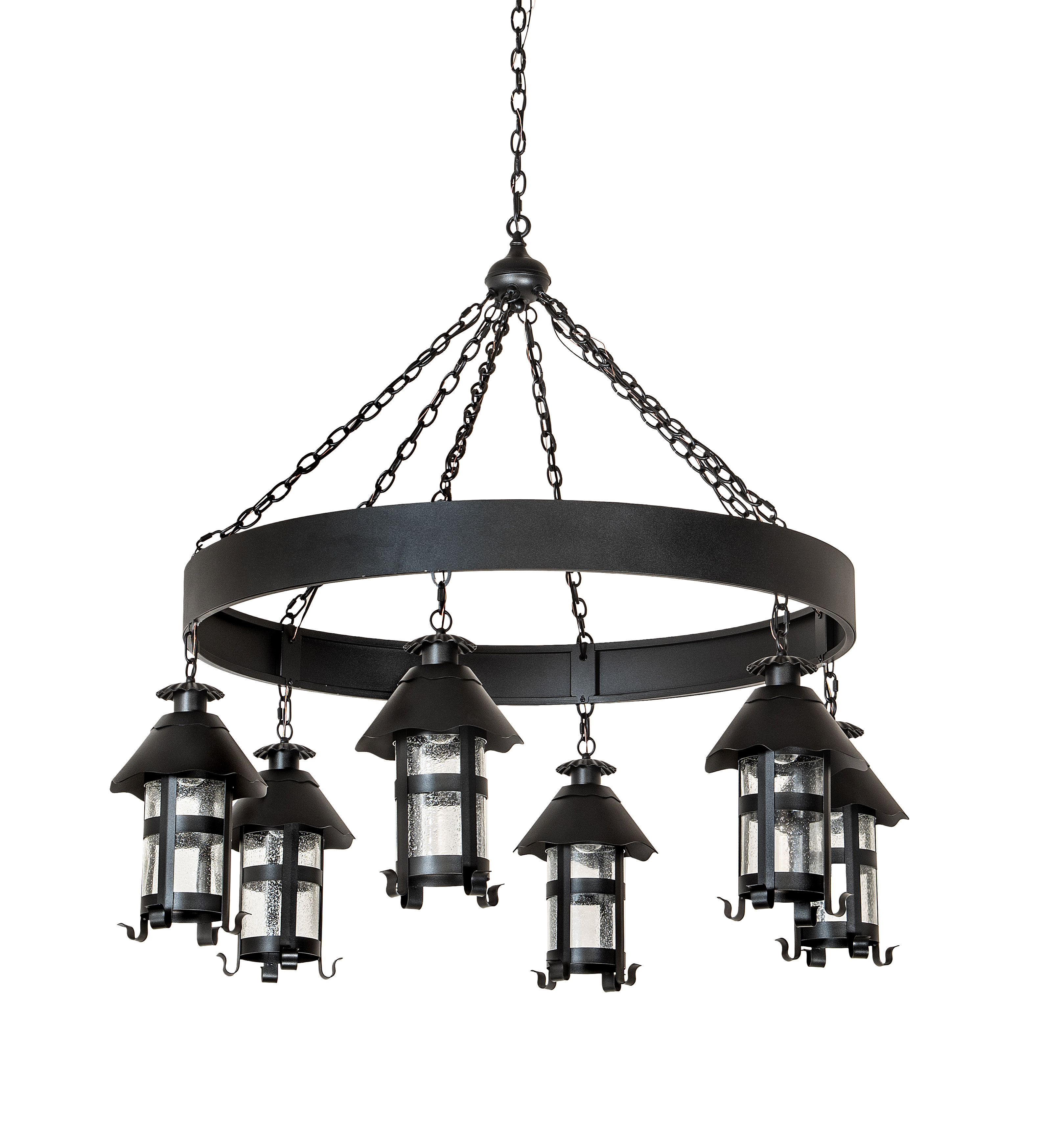 Longshore Tides Aronoff 6 - Light Lantern Wagon Wheel Chandelier | Wayfair