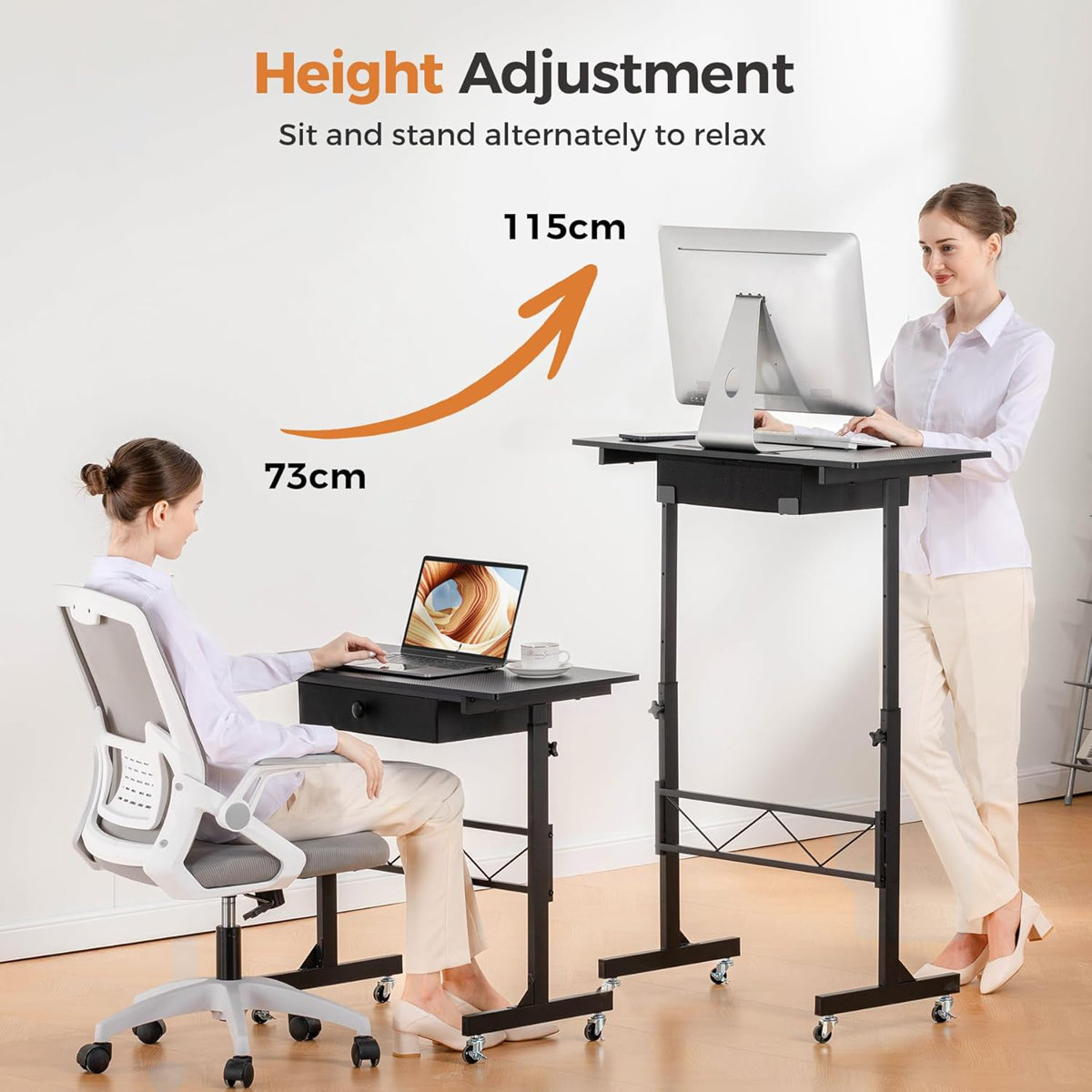 Inbox Zero 32" standing desk Adjustable Height Small Computer Desk ...
