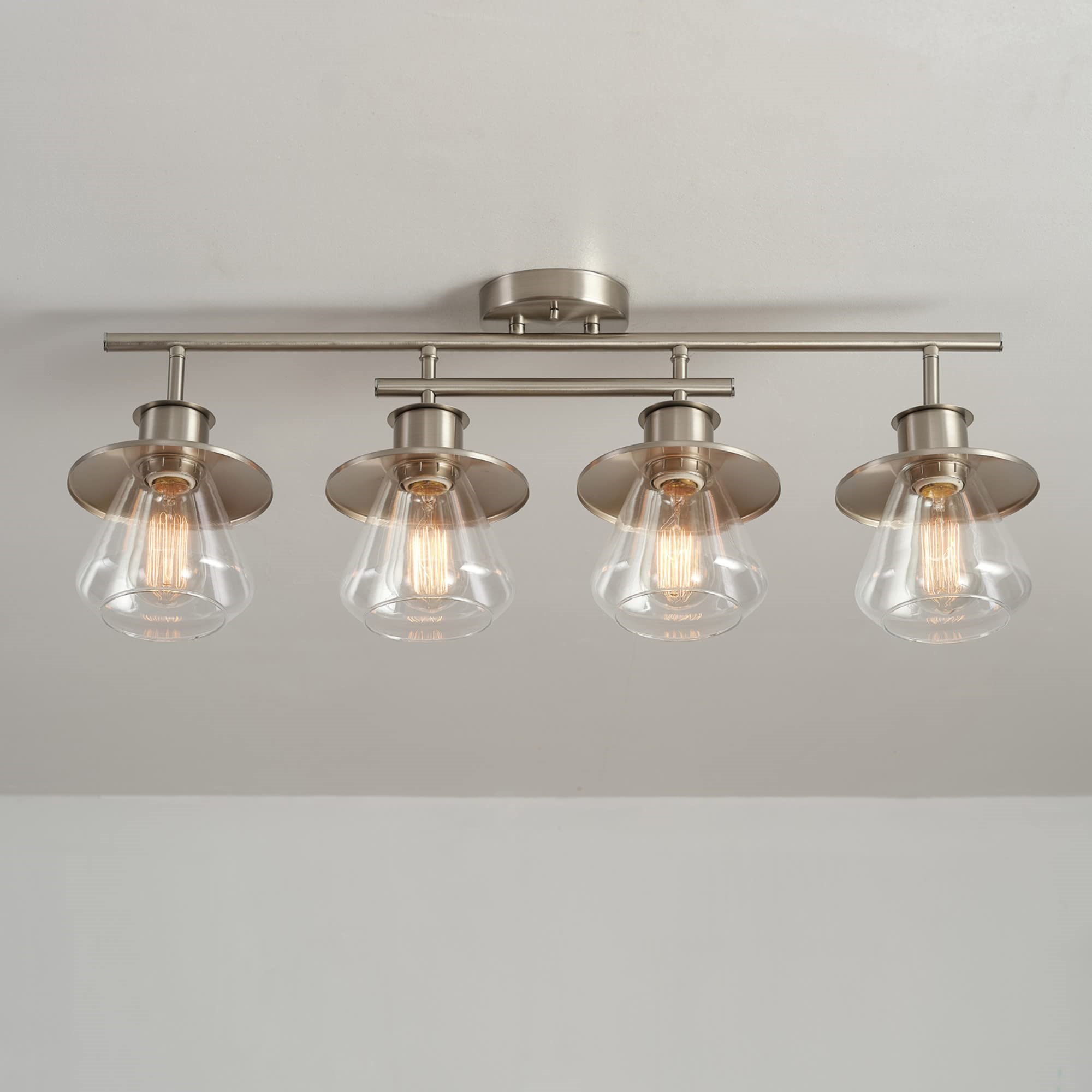 PEKTOL 4-Light Track Lighting, Clear Glass Shades,Ceiling Light Fixture ...