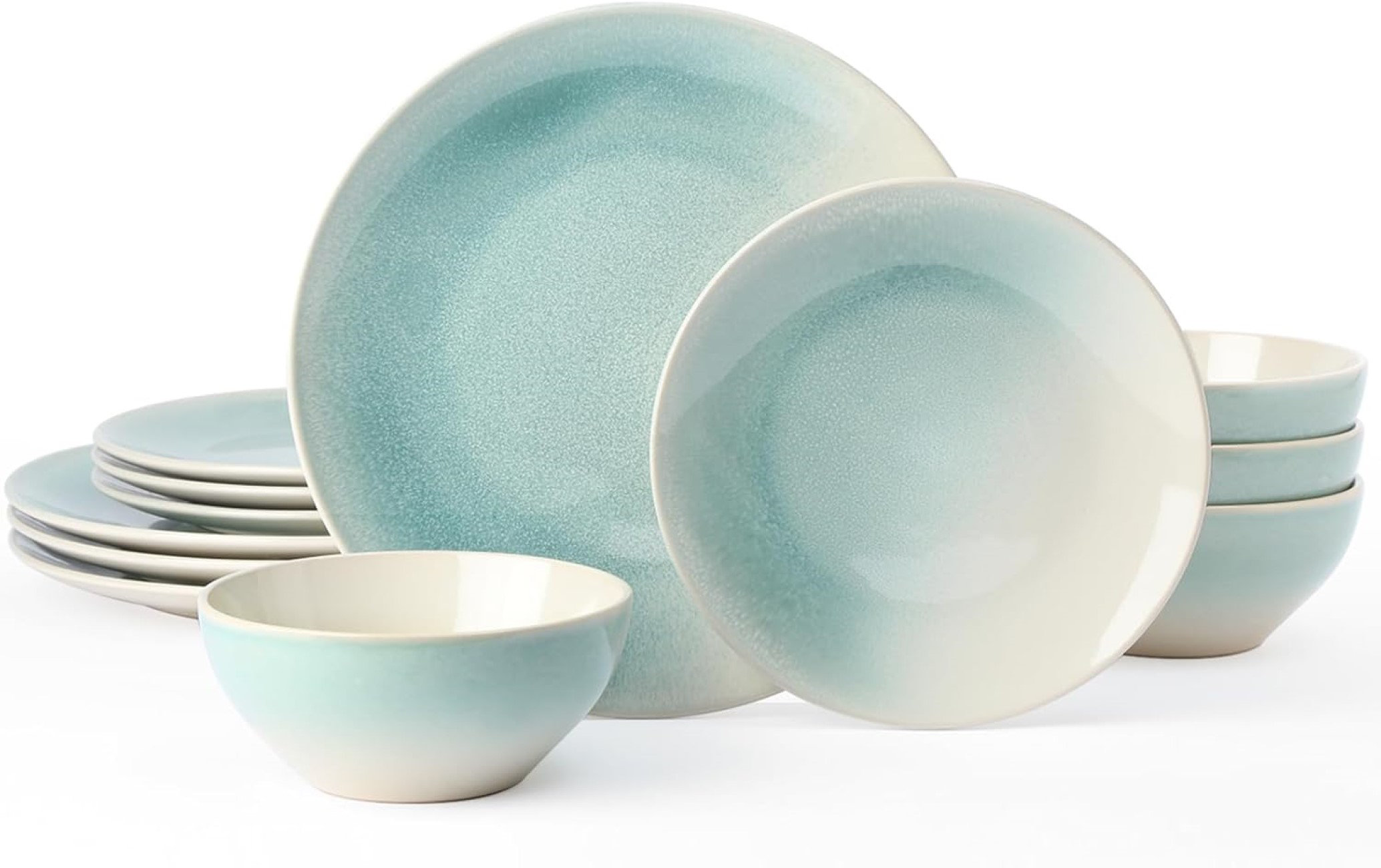 Hokku Designs 12 Piece Dinnerware Sets Stoneware Plates And Bowls Sets ...
