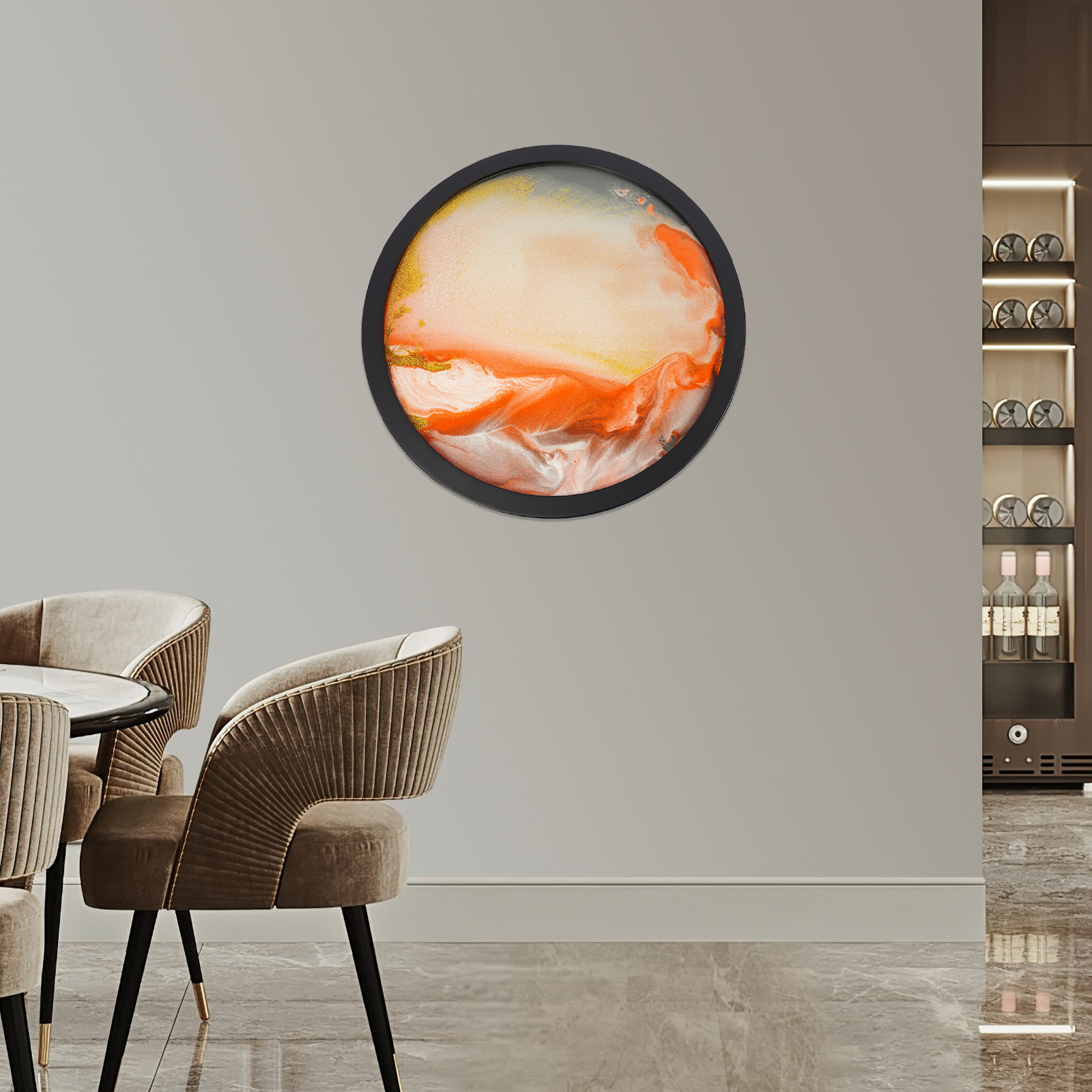 Wrought Studio™ 17.3" Hanging Wall Decor Moving Sand Art Picture Wood ...