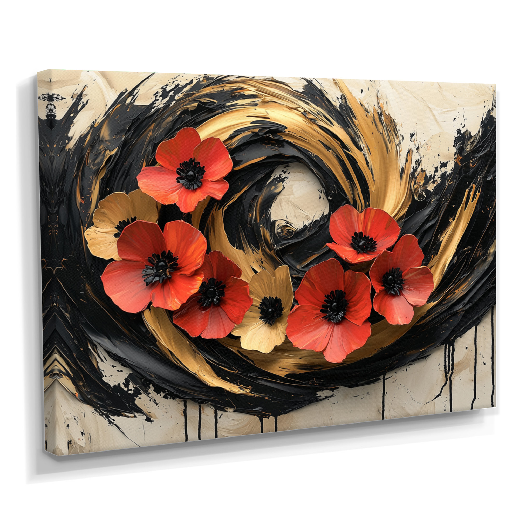 Lark Manor™ Jaaziel Sunset Hues Of Abstract Wreath Of Flowers I ...
