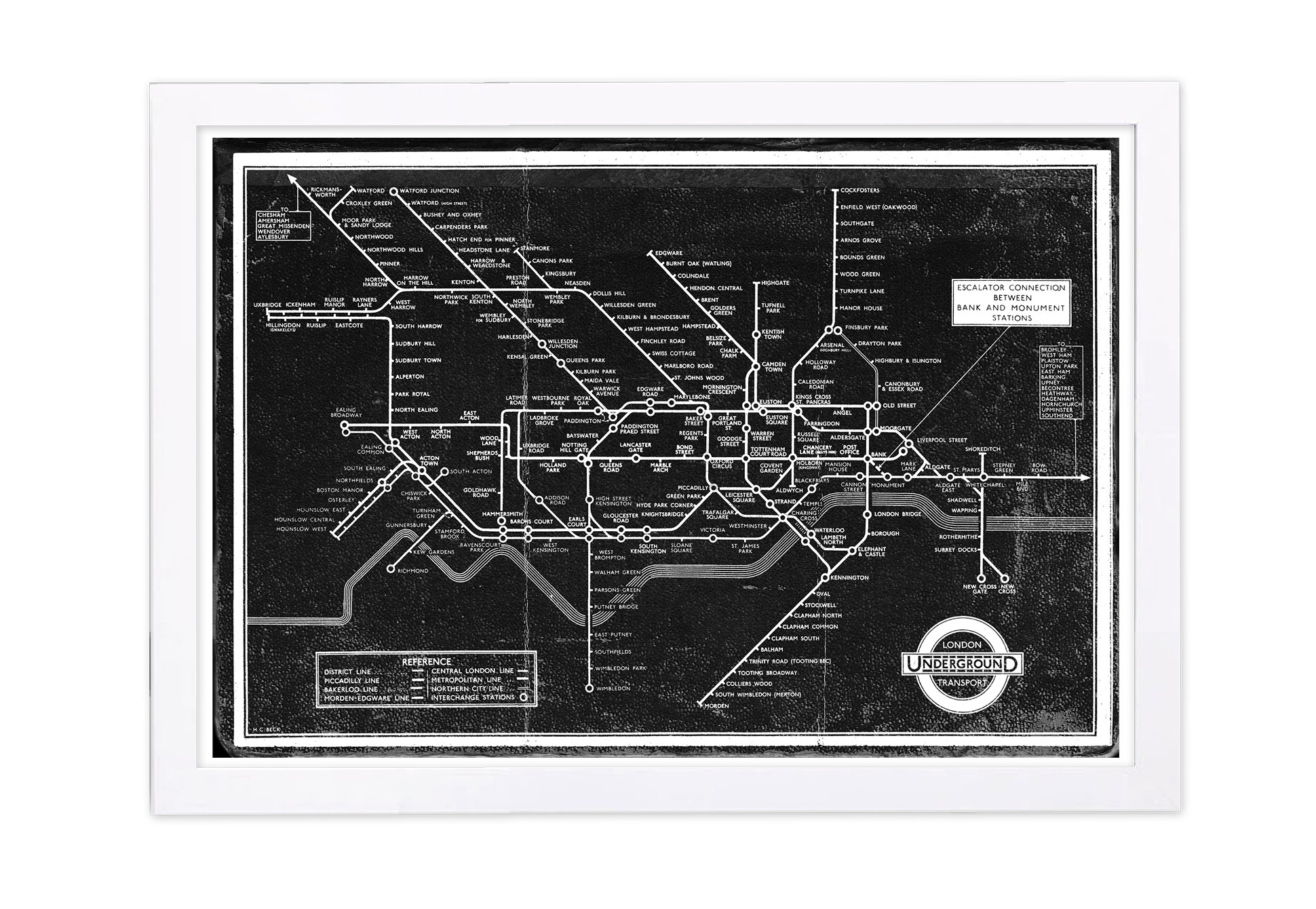 Williston Forge London Underground Map 1934 by Oliver Gal - Framed ...