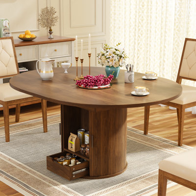 extendable round dining table 6 8