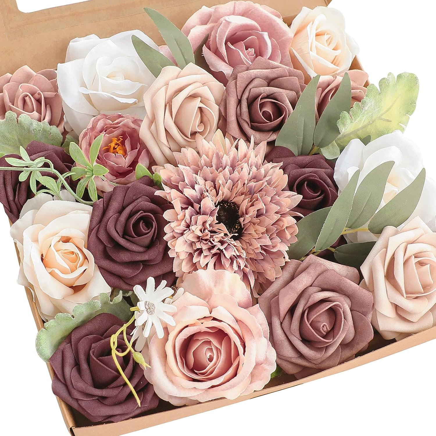 Mercer41 Handcrafted Faux Floral Set - Dusty Rose/Champagne/Mauve ...
