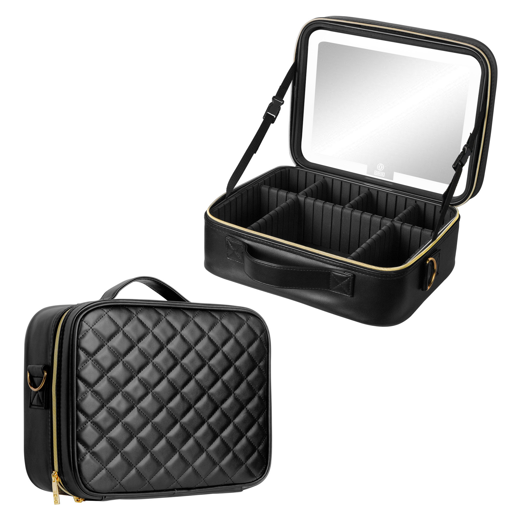 Mercer41 12” Portable Makeup Organizer Makeup Tool Case With Led Mirror ...