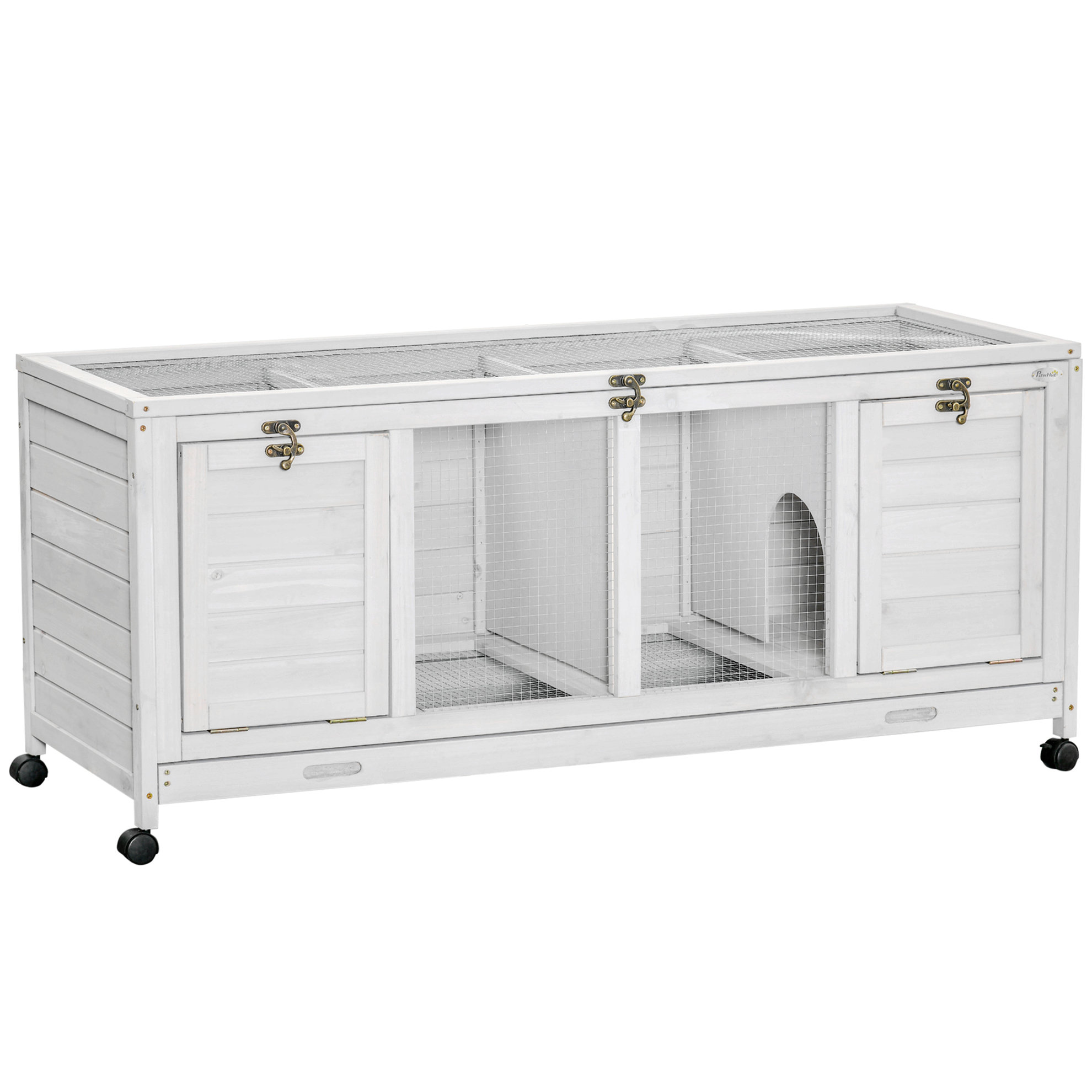 Tucker Murphy Pet™ Wooden Rabbit Hutch, Bunny Cage With Wheels ...